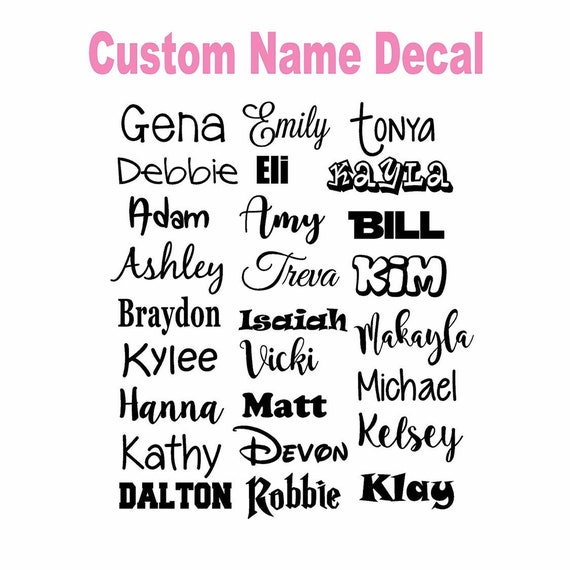 Name Decal for Tumbler Vinyl Name Decal Custom Name Decal | Etsy