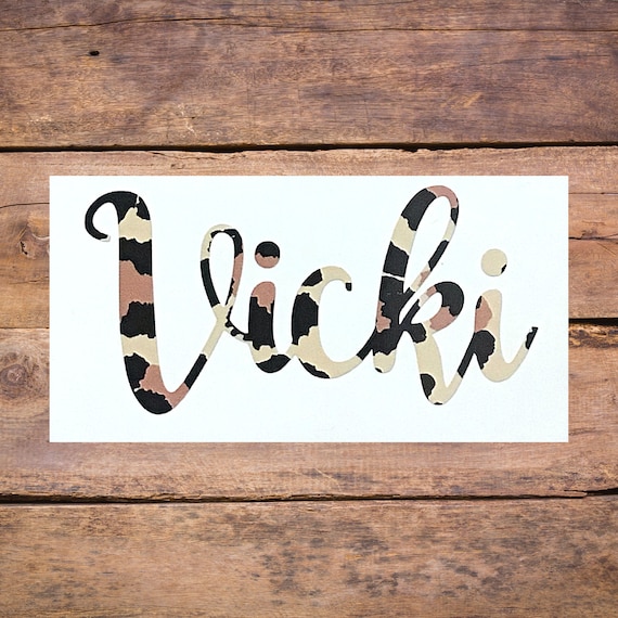 Cheetah Name Decal for Tumbler Vinyl Name Decal Custom | Etsy