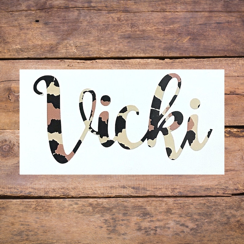 Cheetah Name Decal for Tumbler | Vinyl Name Decal | Custom Name Decal ...