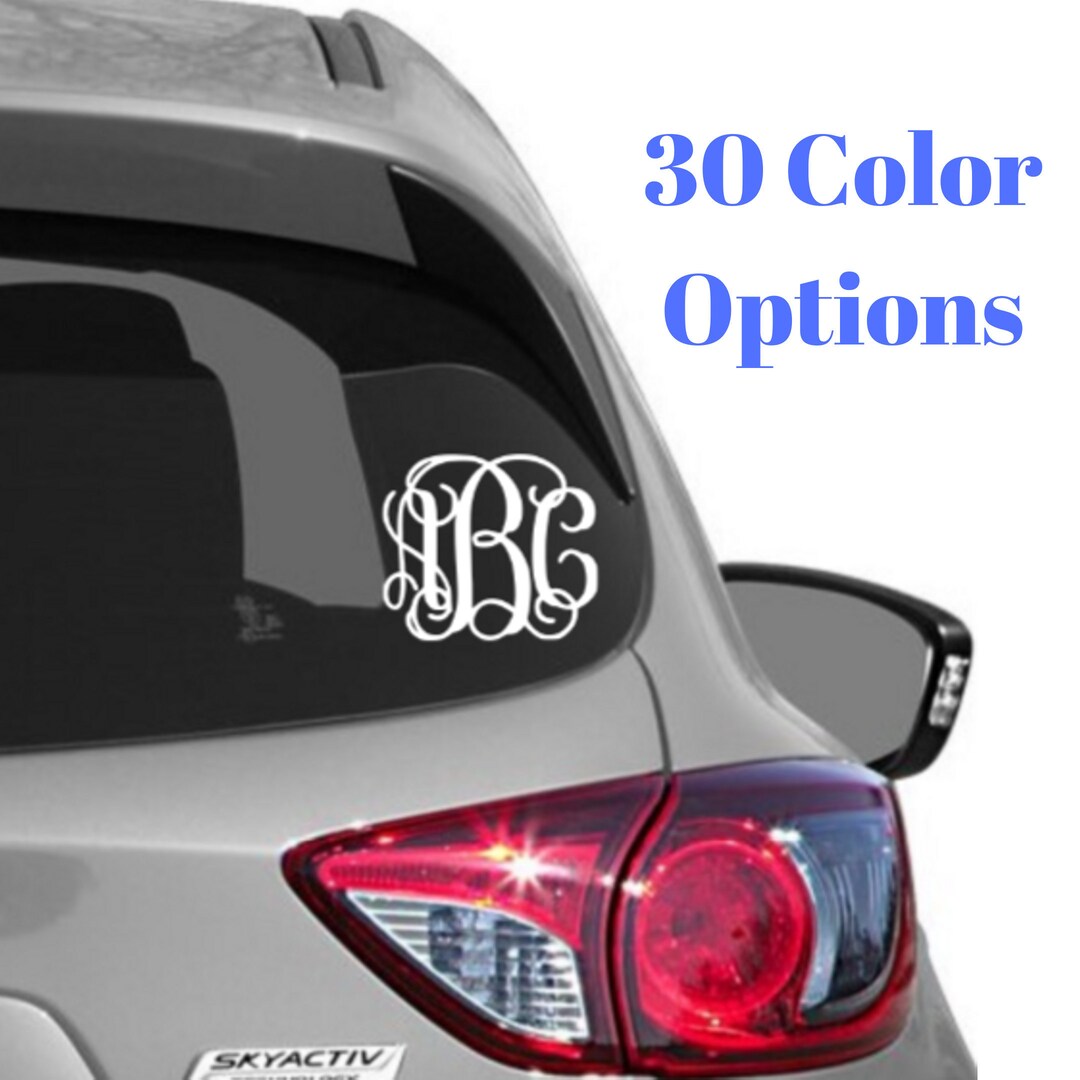 Vine Monogram Car Decal | Monogram for Car | Car Decal Monogram ...