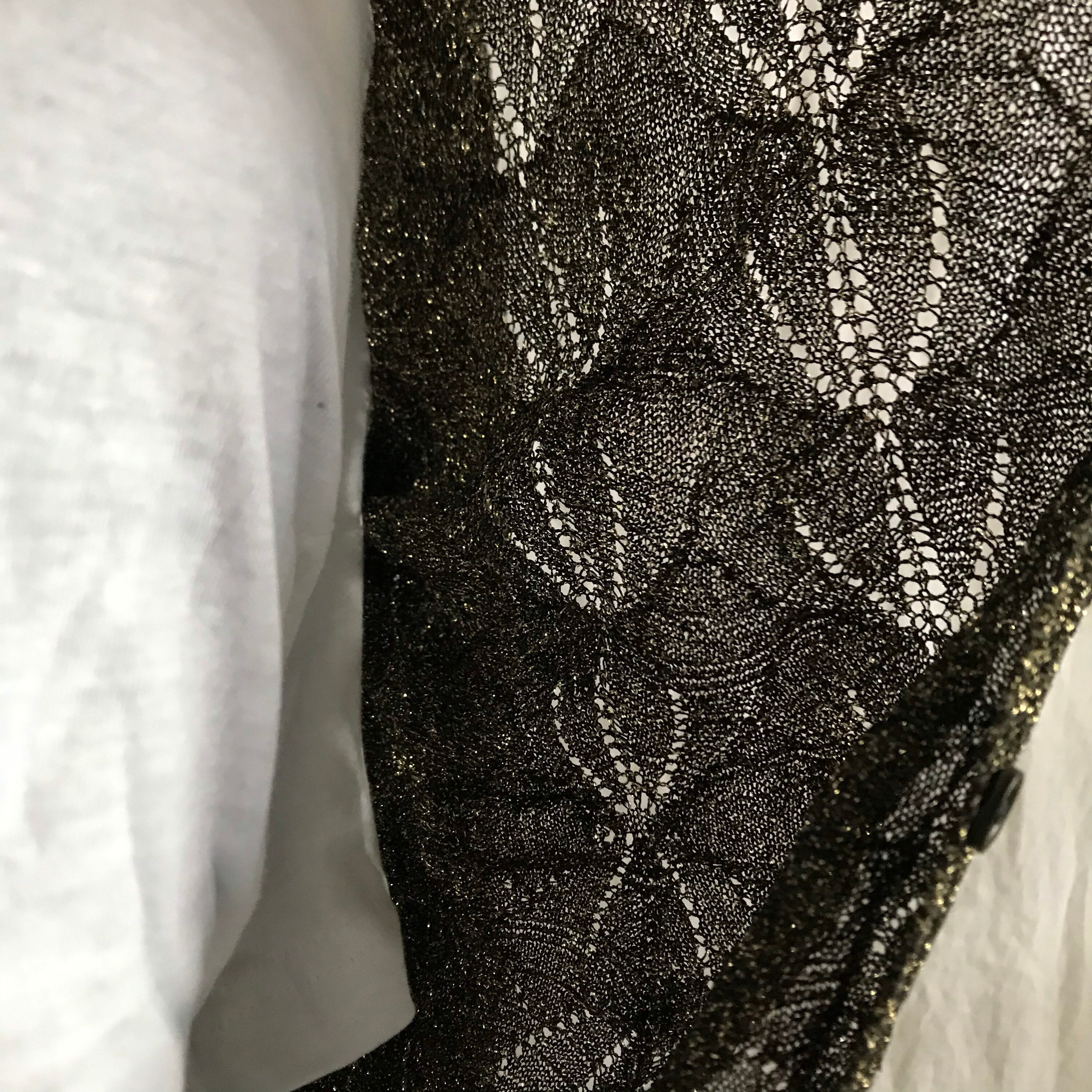 Vintage M Missoni Label Metallic Gold Delicate Knit Cardigan Zig Zag ...