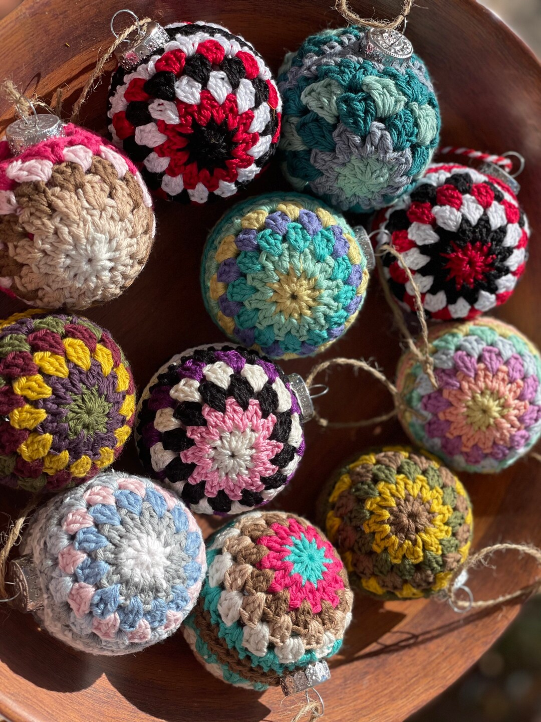 Handmade Crocheted Bauble Ornament Granny Square Ornament - Etsy