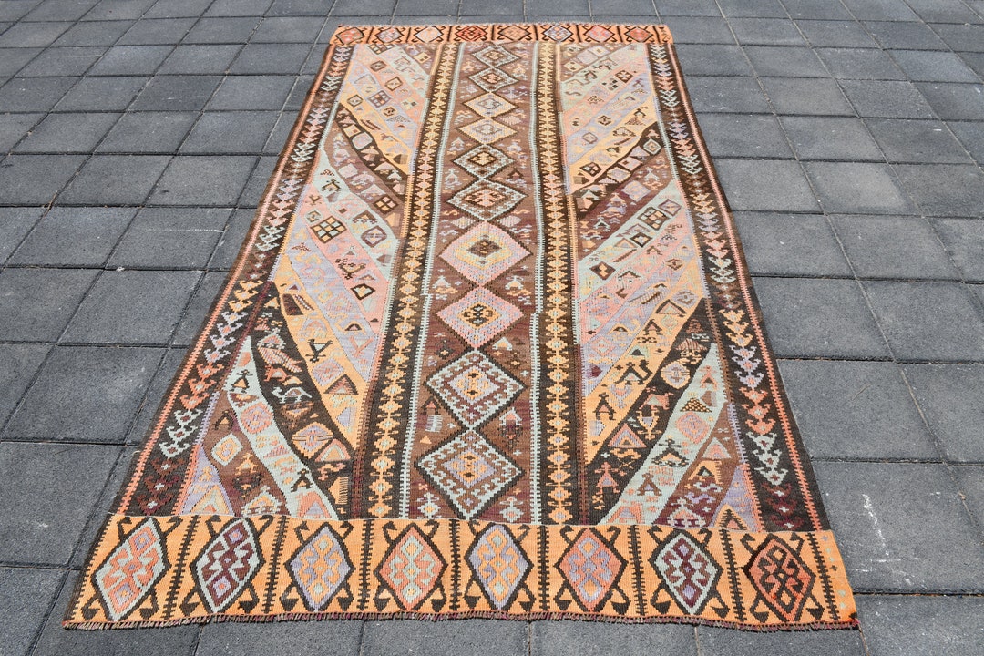 5x9 Area Rug 5x9 TURKISH VINTAGE KILIM Rug 5x9 Geometric - Etsy