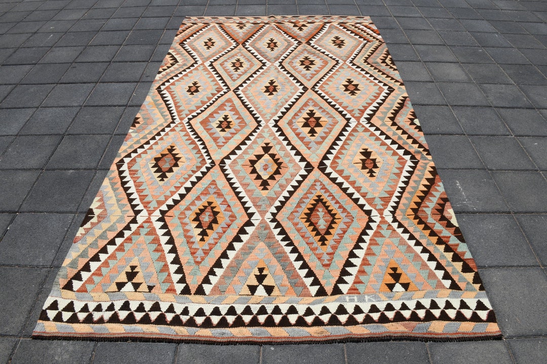 6x10 Area Rug 6x10 Large Vintage Kilim Rug 6x10 Color Block - Etsy