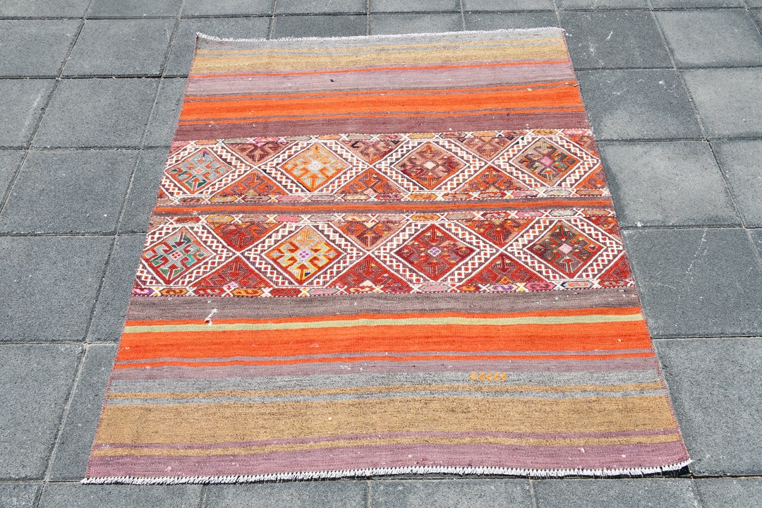 3x4 Rug, 3x4 Small Kilim, 3x4 SMALL SIZE KILIM Rug, 3x4 Turkish Kilim ...