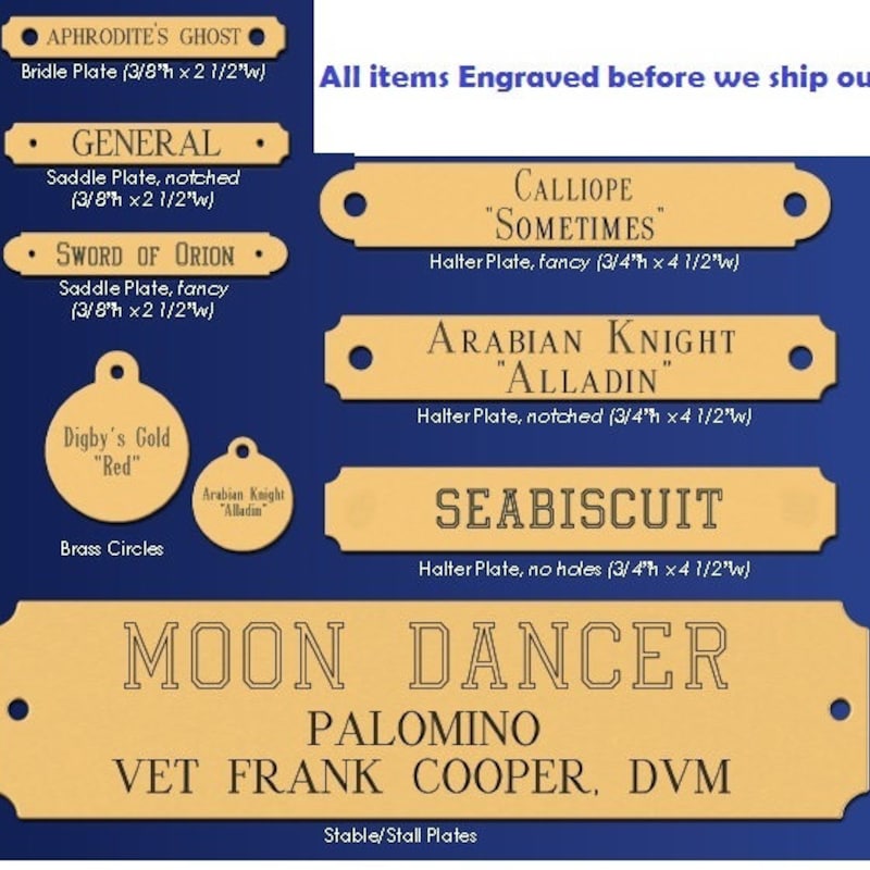 Large Bridle Name Tags - Etsy