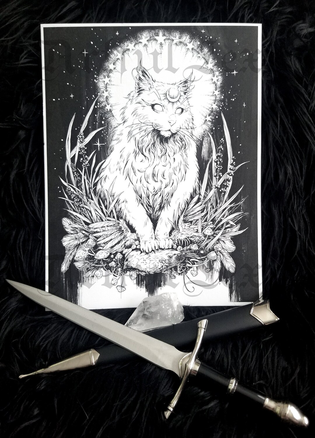 Fall of Apsat - Cat Goddess - Cat Art - Fine Art - Art Print - Whimical ...
