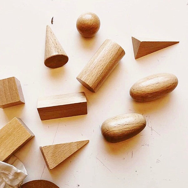 Wooden Geometric Blocks - Etsy
