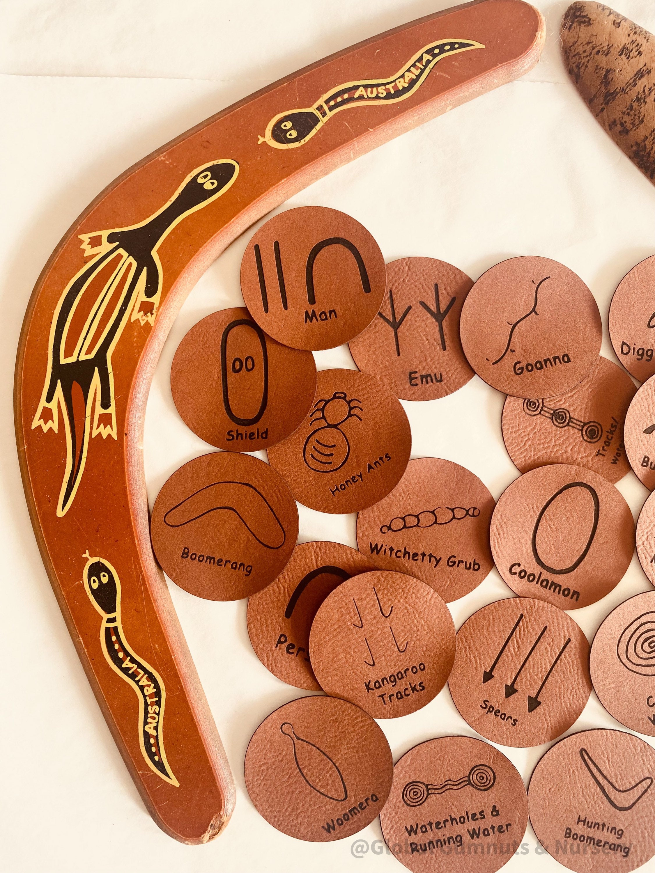 Indigenous Symbols | Aboriginal | NAIDOC WEEK | Faux Leather | 10 or 20 ...