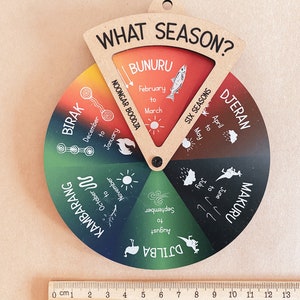 Noongar 6 Seasons Wood Spinner Dial & Viewer Window | 6 Aboriginal ...