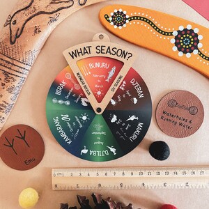 Noongar 6 Seasons Wood Spinner Dial & Viewer Window | 6 Aboriginal ...