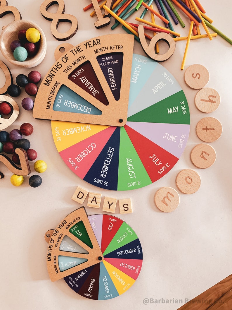 Months of the YEAR Wheel | With a Three-way Viewer Window | Spinner ...