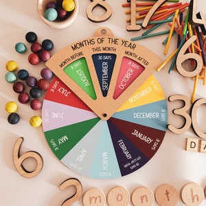 Months of the YEAR Wheel | With a Three-way Viewer Window | Spinner ...