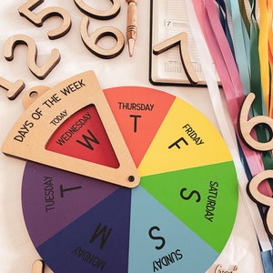 Days of the Week WHEEL Spinner Dial 7 Days Weekly Chart MDF Round Wheel ...