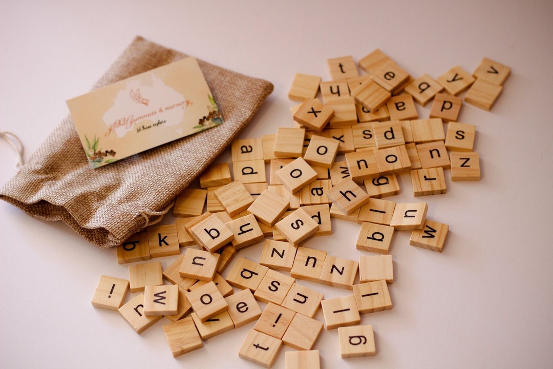 100 Pieces Wooden Lowercase Tiles - Letter Learning Tools - Etsy