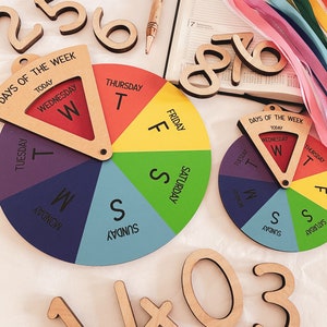 Days of the Week WHEEL Spinner Dial 7 Days Weekly Chart MDF Round Wheel ...