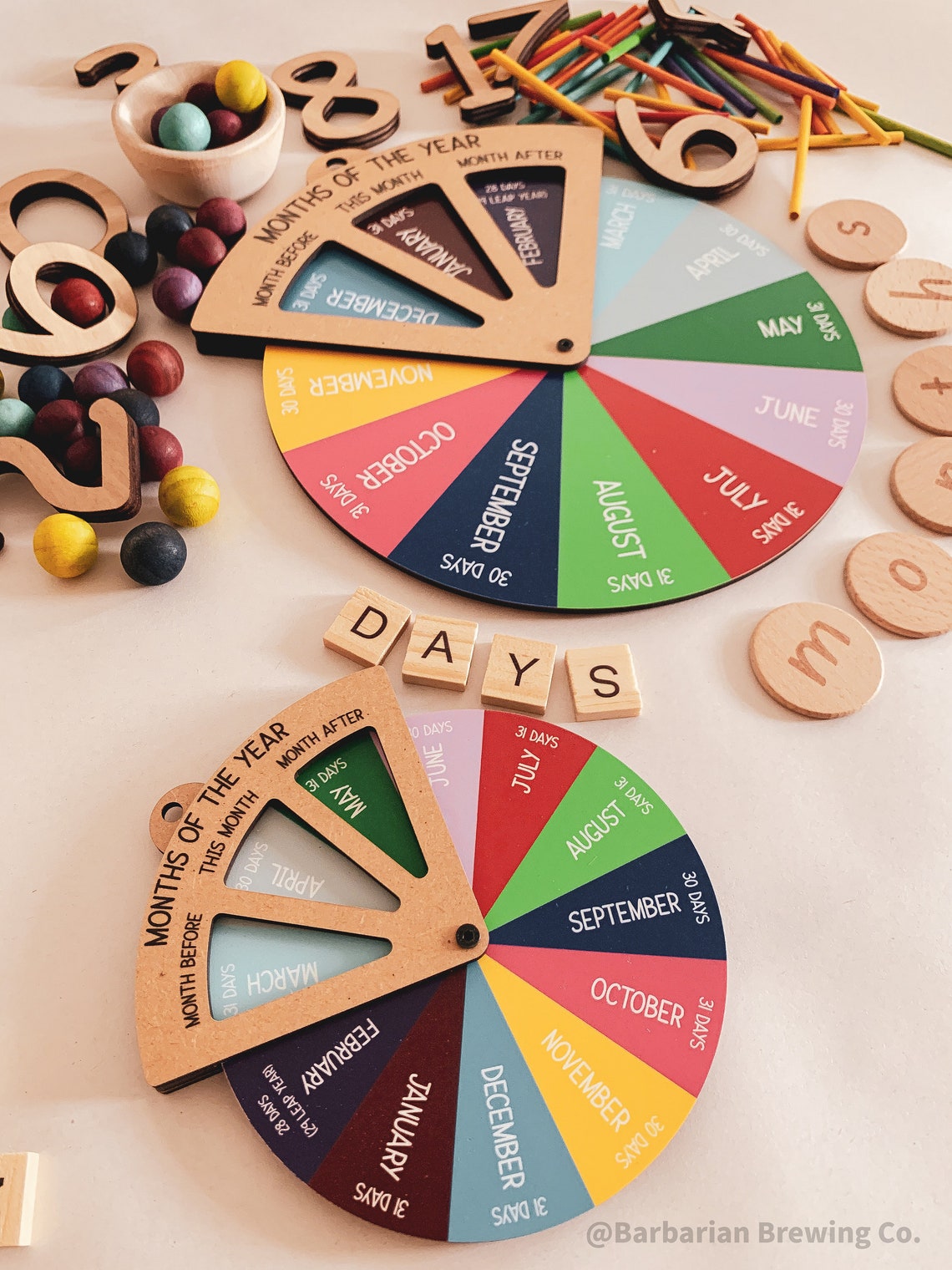 Months of the YEAR Wheel | With a Three-way Viewer Window | Spinner ...