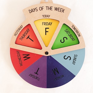 Days of the Week WHEEL With a Three-way Viewer Window | Spinner Dial ...