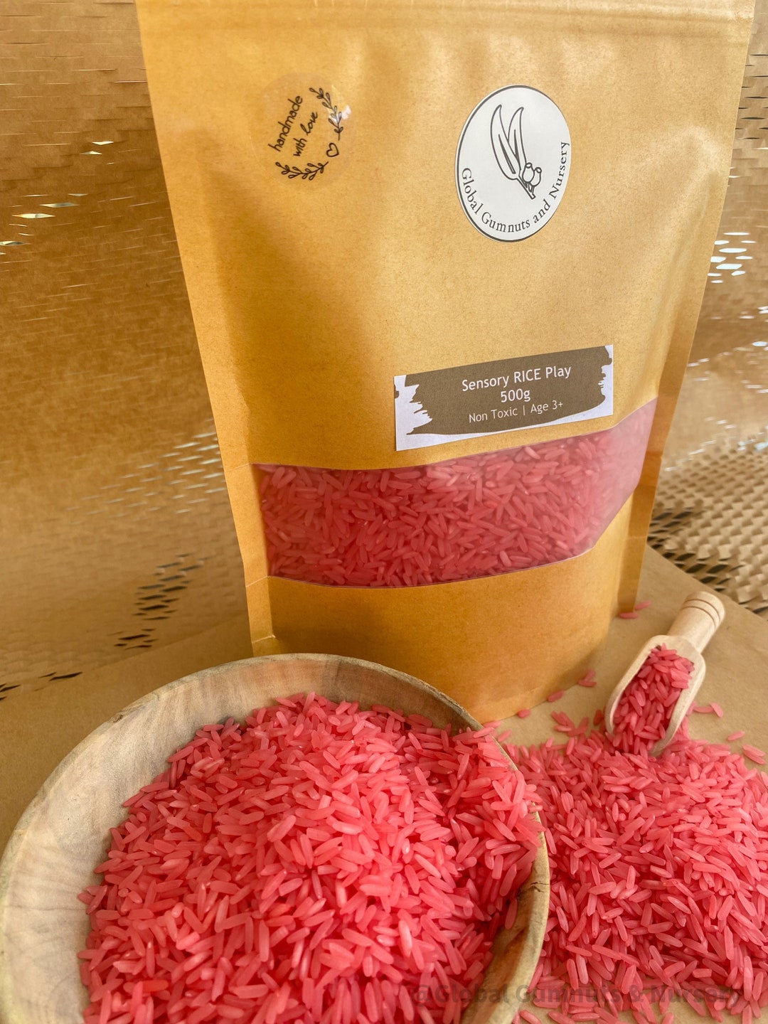 RED Vibrant Sensory Rice 200 or 400 Grams Seven Colours of the RAINBOW ...