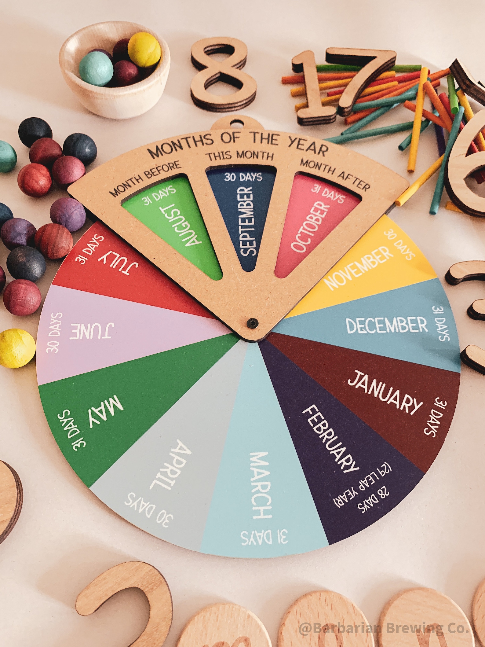 Months of the YEAR Wheel | With a Three-way Viewer Window | Spinner ...