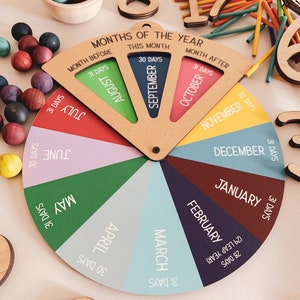 Months of the YEAR Wheel | With a Three-way Viewer Window | Spinner ...