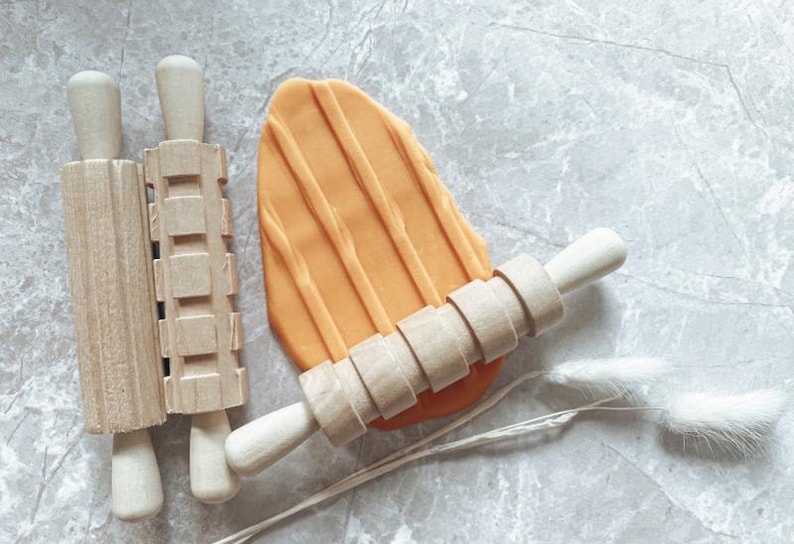 Set of 3 Wooden Rolling Pins | Patterned Wooden Rolling Pins | Tools ...