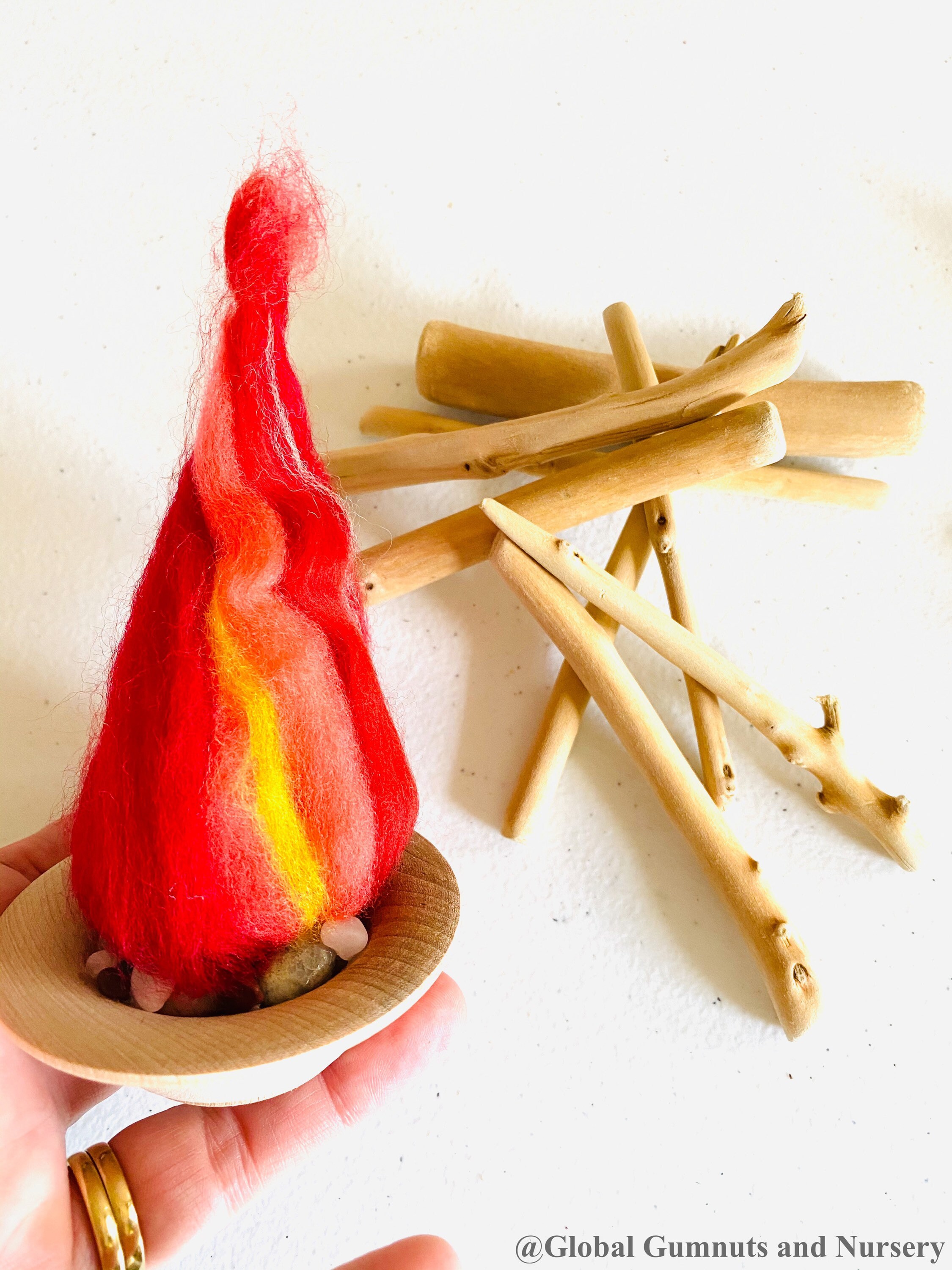 Felt Fire Palces With Decorative Stones and 3 Firewood Pieces - Etsy ...