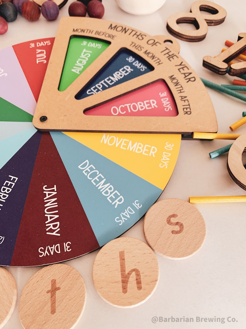 Months of the YEAR Wheel | With a Three-way Viewer Window | Spinner ...