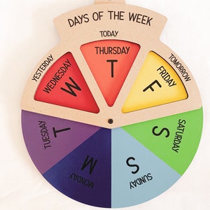Days of the Week WHEEL With a Three-way Viewer Window | Spinner Dial ...