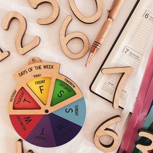 Days of the Week WHEEL With a Three-way Viewer Window | Spinner Dial ...