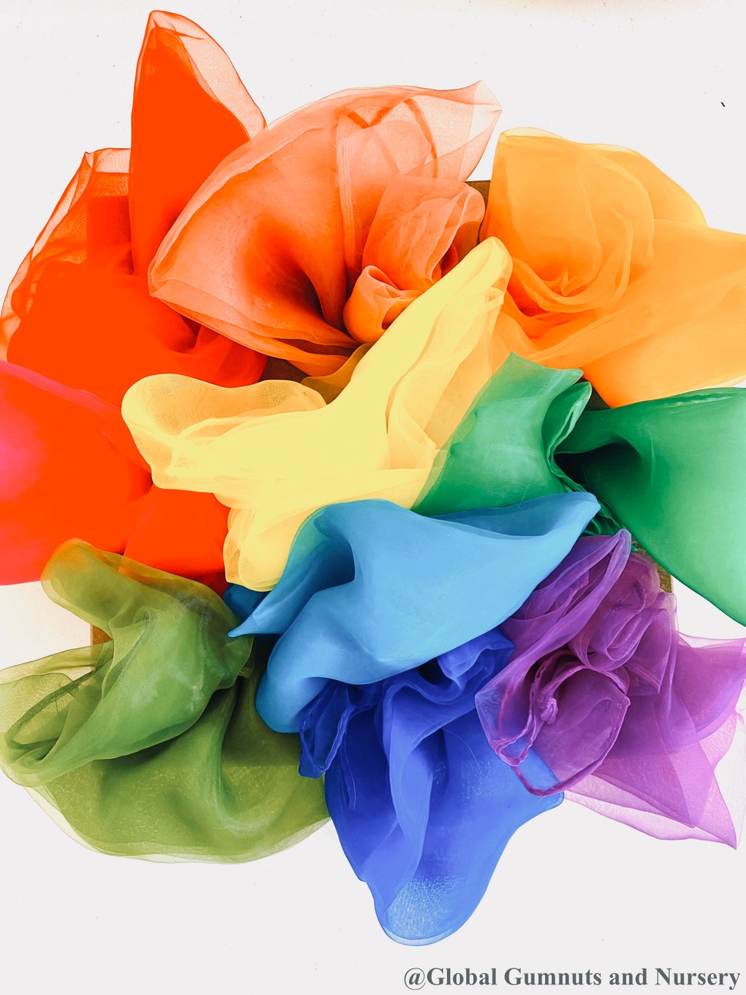 10 Colour Set Sensory Scarves | Play Silks | RAINBOW | Earth Colours ...