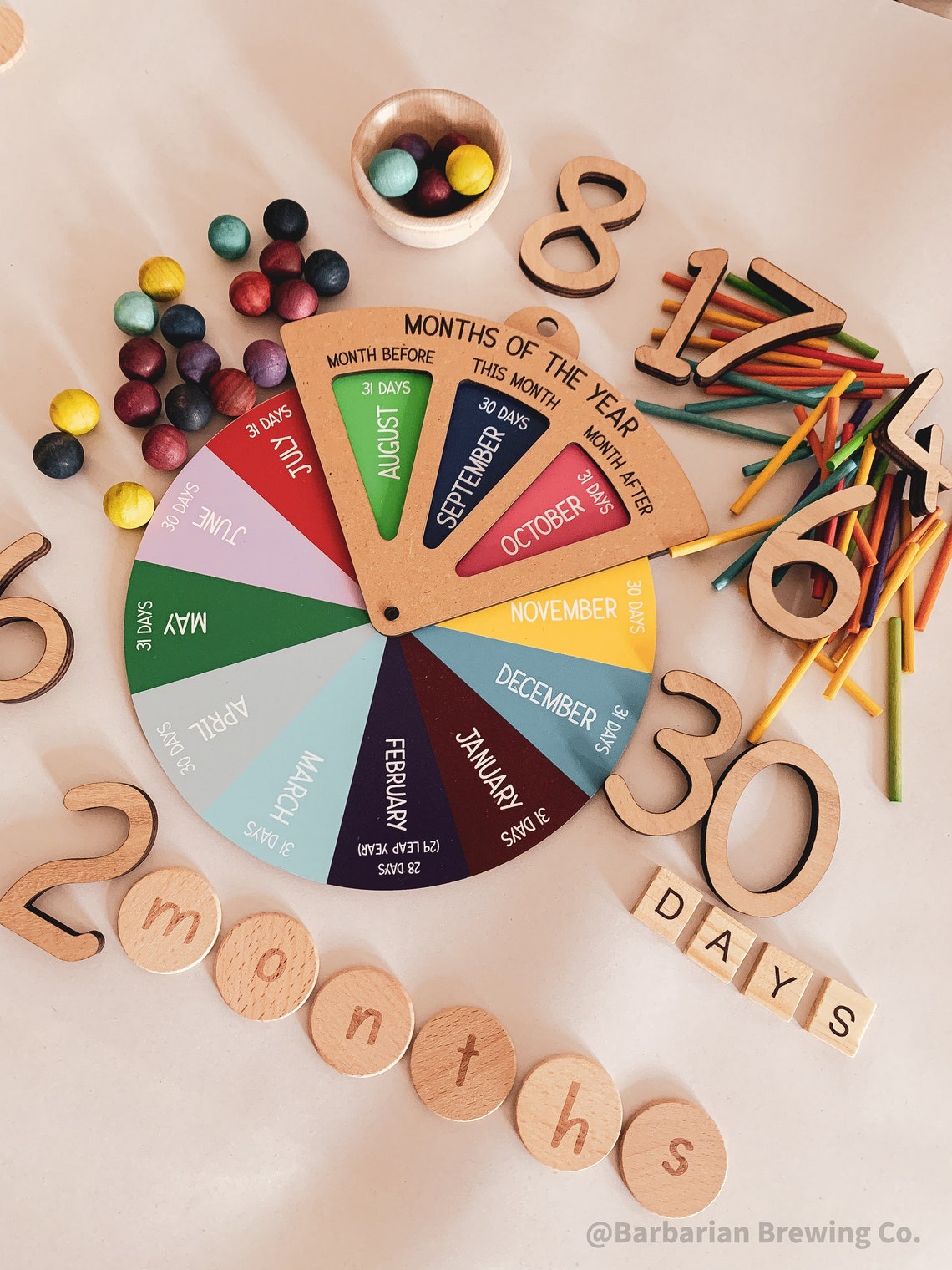 Months of the YEAR Wheel | With a Three-way Viewer Window | Spinner ...