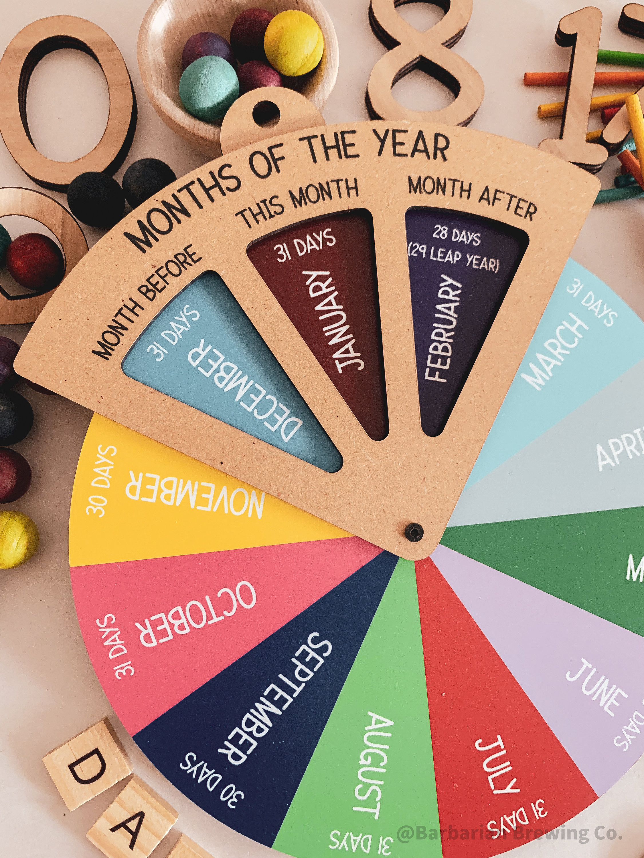Months of the YEAR Wheel | With a Three-way Viewer Window | Spinner ...