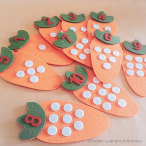 Fabric Counting Carrots for DIY Educational Play Crafting Set of 10 ...