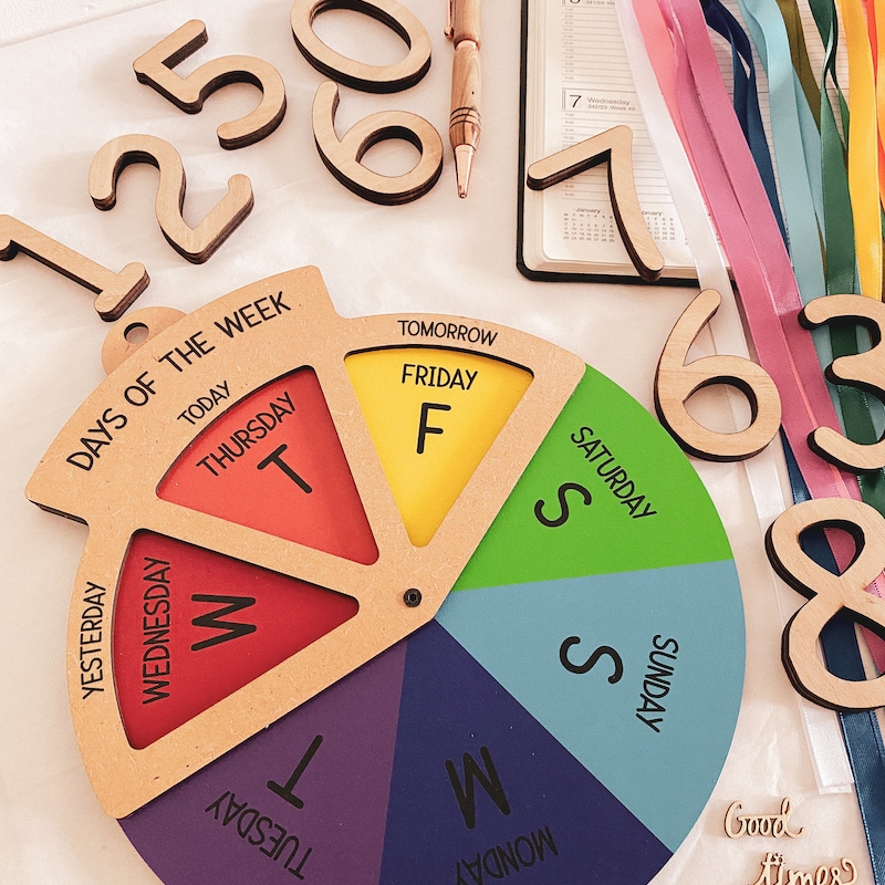 Day of Week Wall Clock - Etsy