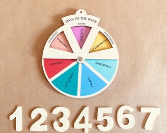 Days of the Week Wheel Yesterday Today Tomorrow Wheel Montessori ...