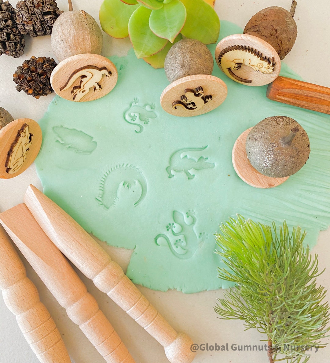 Reptile and Amphibian Gumnut Stamps 5 Pieces - Etsy Australia