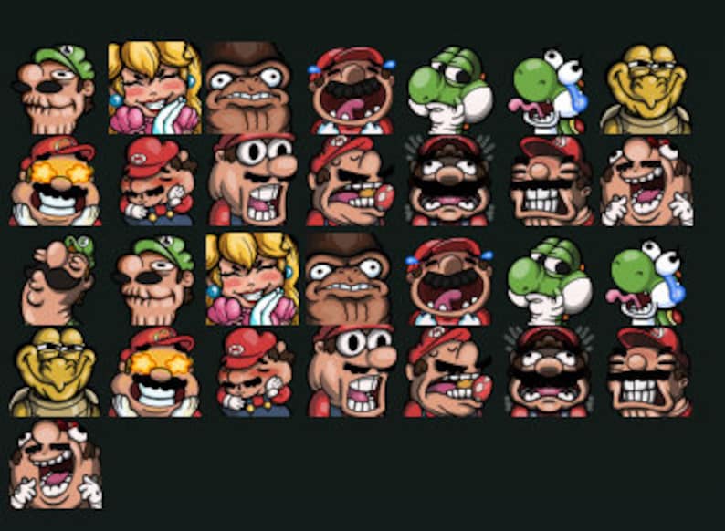 Mario Fanart Emotes ( Twitch / Discord Ready ) - Etsy