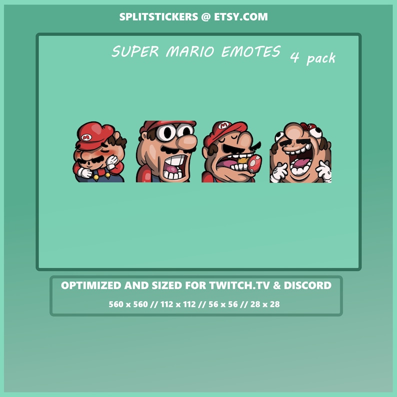 Super Mario Emote 4 Pack 2 ( Discord / Twitch Ready ) - Etsy