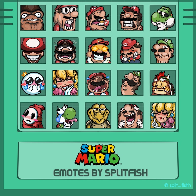Mario Fanart Emotes ( Twitch / Discord Ready ) - Etsy