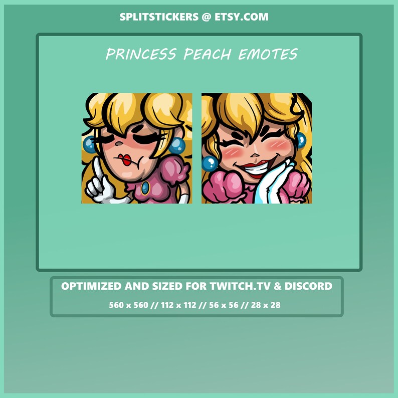Princess Peach Emote 2 Pack ( Discord / Twitch Ready ) - Etsy