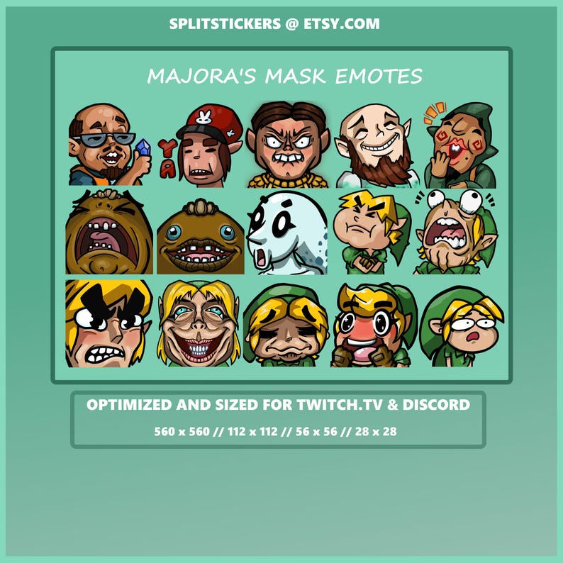Zelda Majora's Mask Fanart Emotes ( Twitch / Discord Ready ) - Etsy