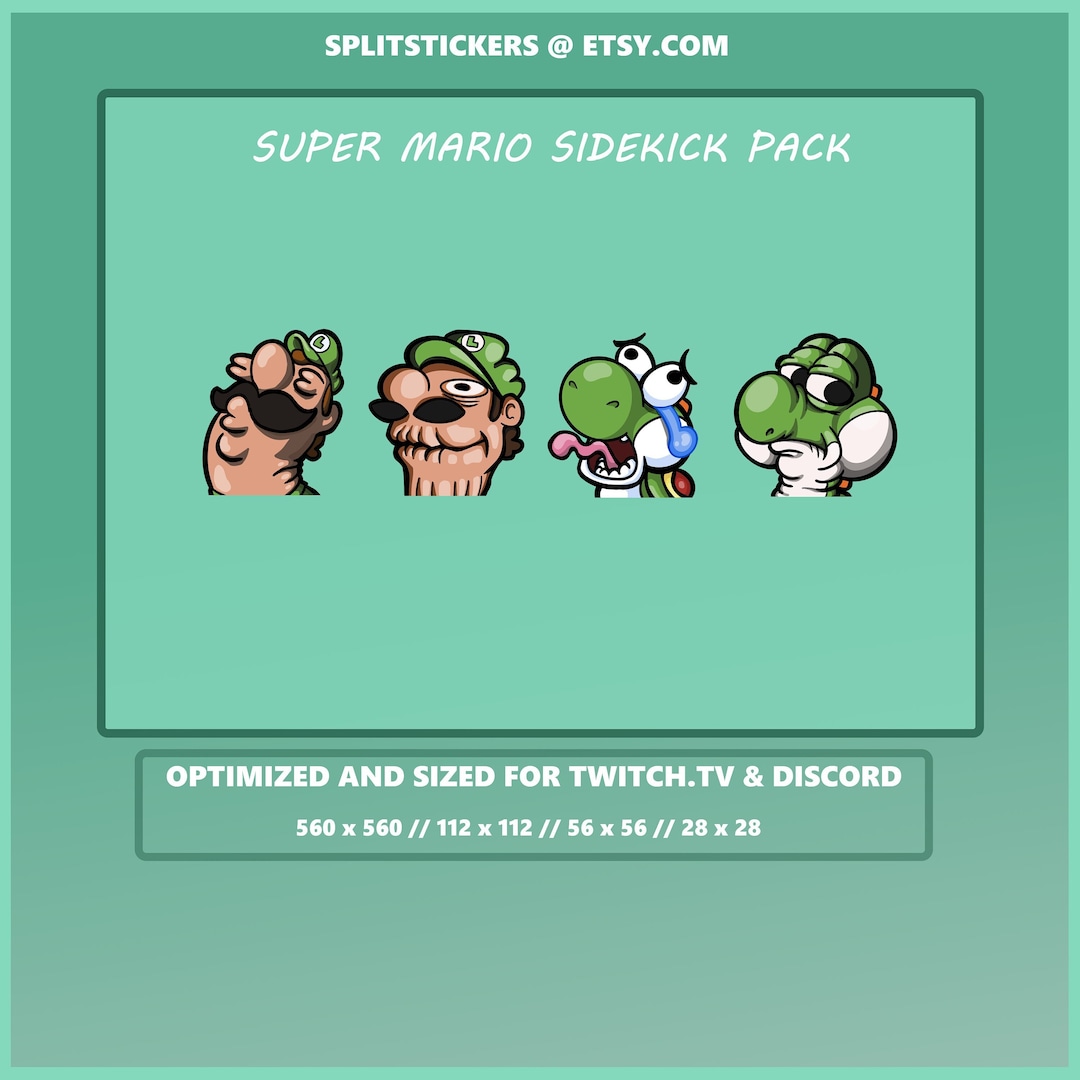 Super Mario Sidekick 4 Pack Discord / Twitch Ready - Etsy