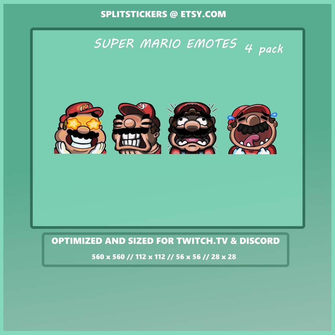 Super Mario Emote 4 Pack ( Discord / Twitch Ready ) - Etsy
