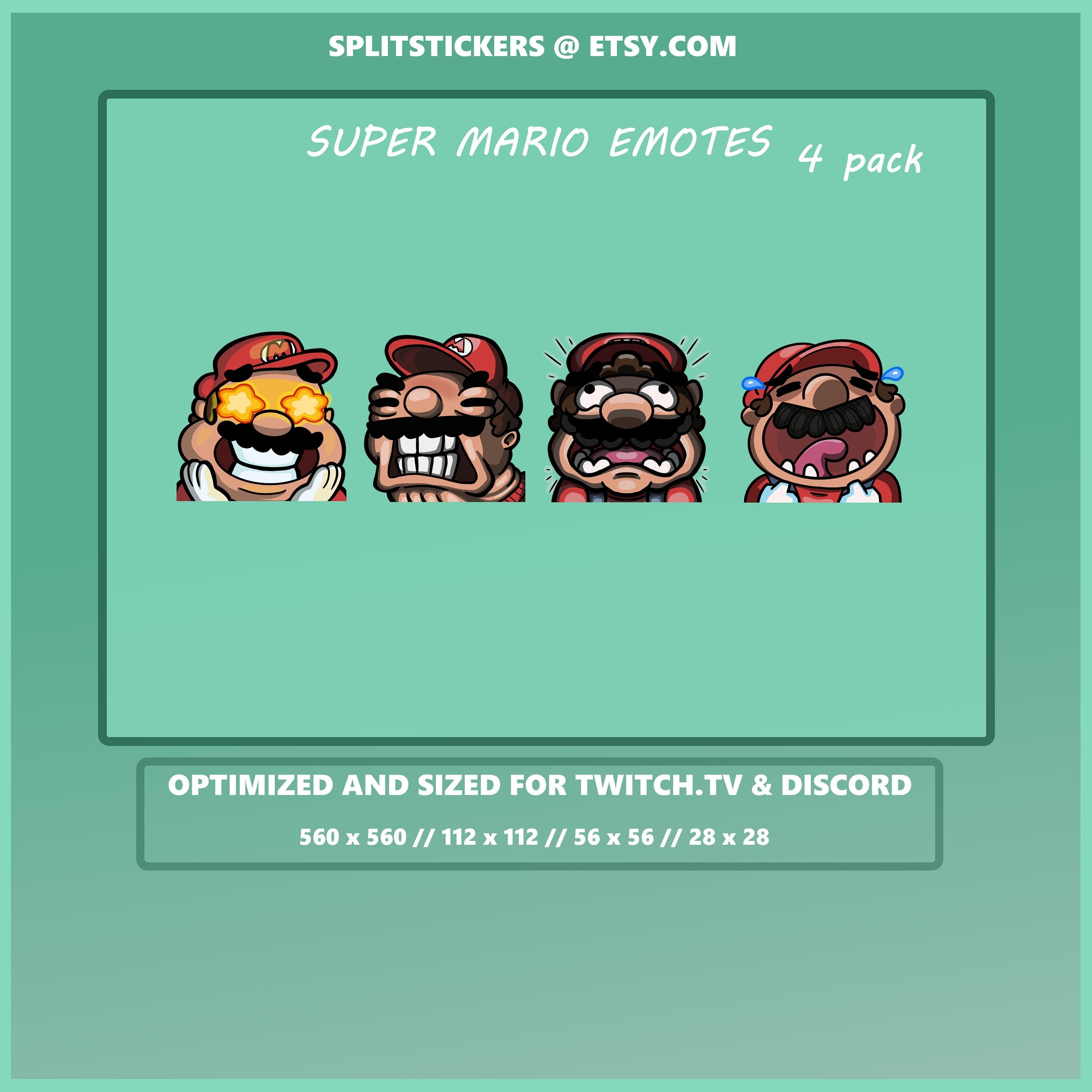 Super Mario Emote 4 Pack ( Discord / Twitch Ready ) - Etsy