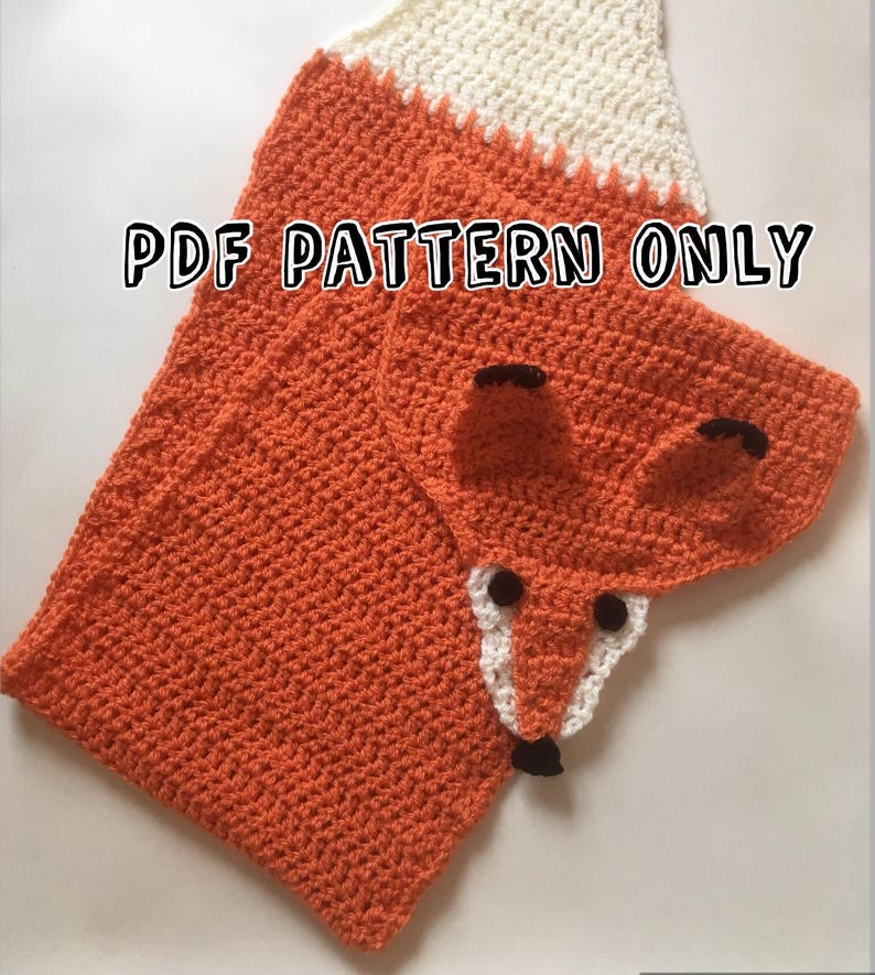 Childrens Fox Scarf Crochet Pattern - Etsy UK