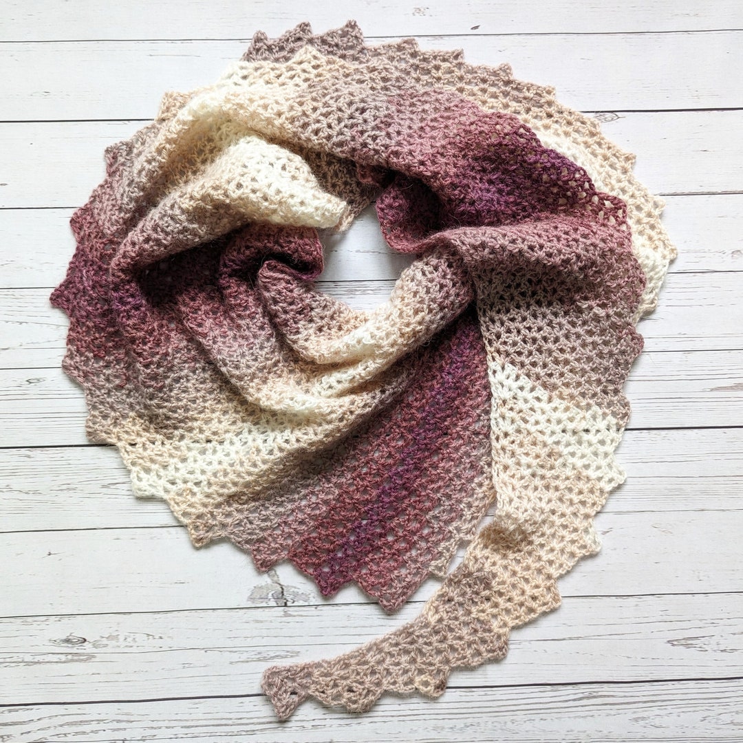 Muted Tones Crochet Shawl Scarf Pattern - Etsy