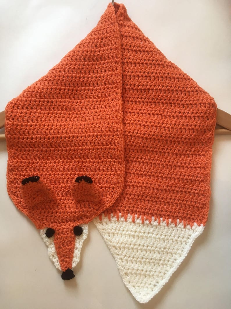 Childrens Fox Scarf Crochet Pattern - Etsy UK