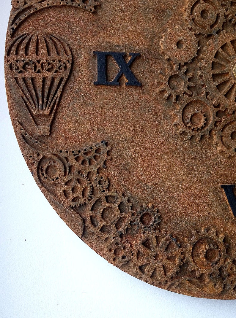 Steampunk Wall Clock, Hot Air Balloon, Vintage Decorative Wall Clock ...