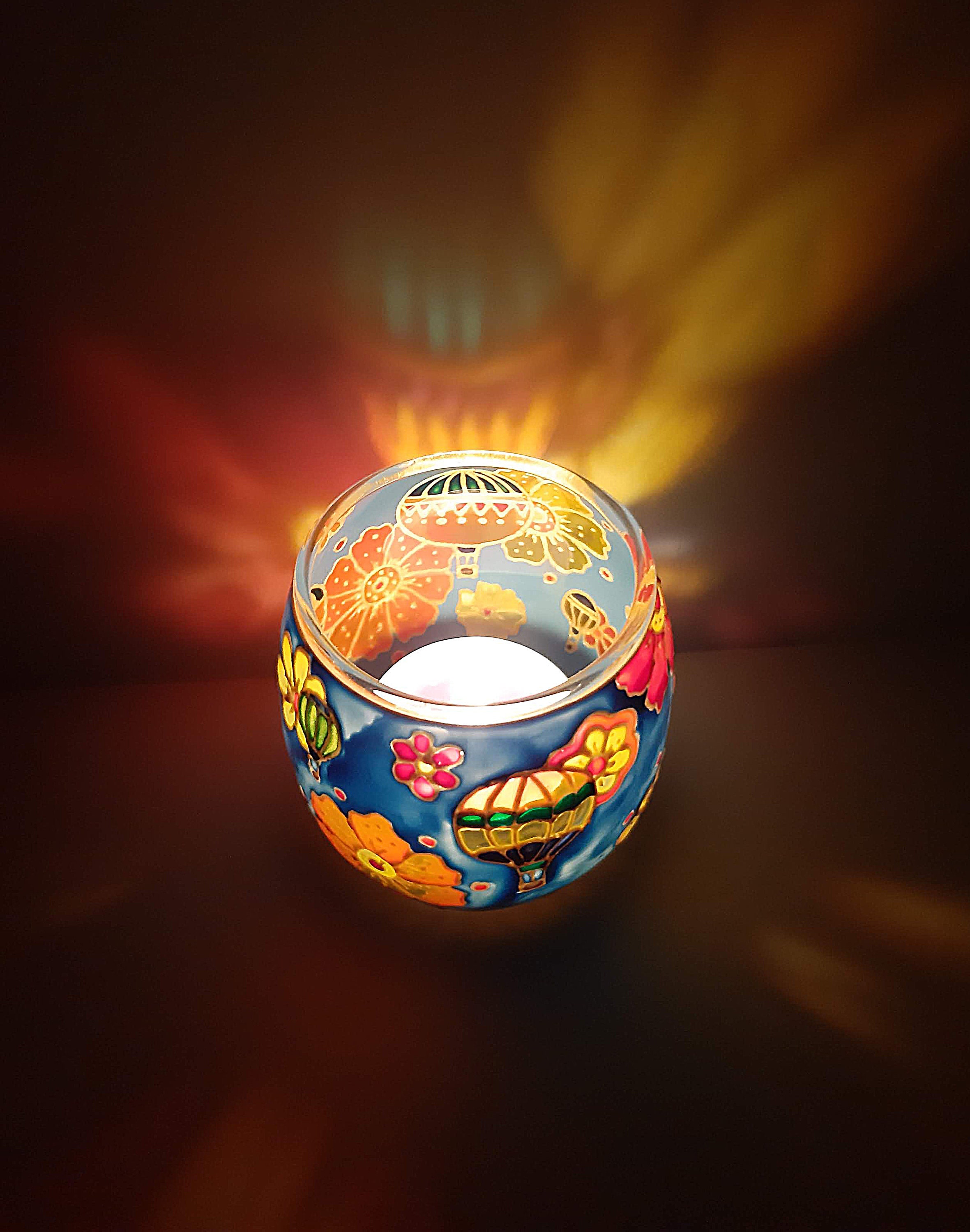 Hot Air Balloon Candlestick, Candle Holder, Glass Candle Holder ...